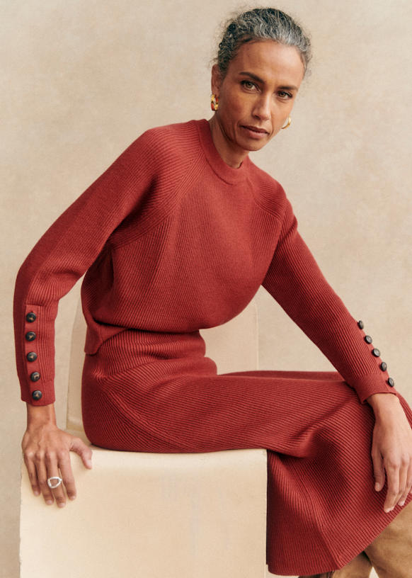 Pull Sami - Sienne - Laine Mérinos - Sézane