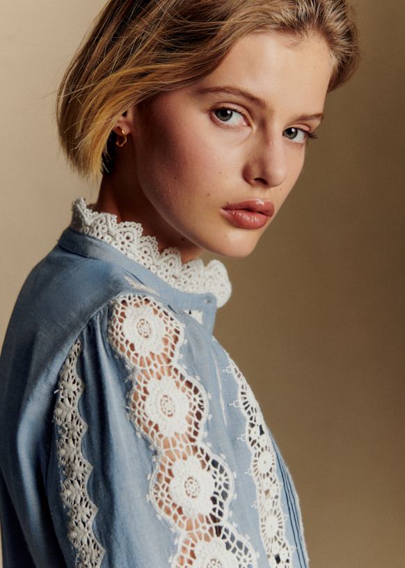 Camisa Rym - Tecido Chambray - Algodão Orgânico - Sézane