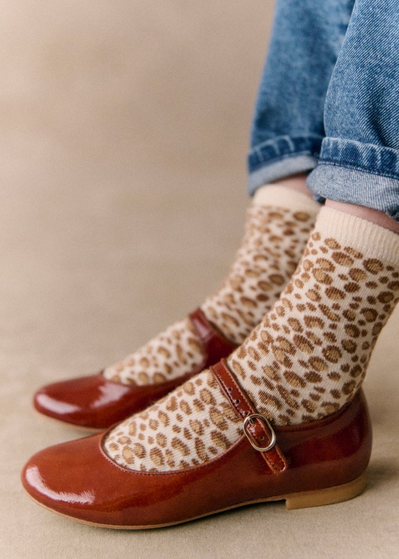 Set of 2 Leopard socks - Leopard - Cotton - Sézane