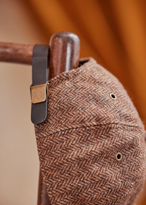 Chase Tweed Cap - Brown Herringbone - Wool - Octobre Éditions