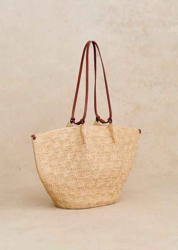 Mara Basket - Natural Raffia Embroidery - Raffia - Octobre Éditions