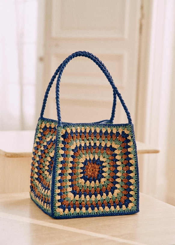 Ashley Basket - Blue/Multicoloured - Raffia - Sézane