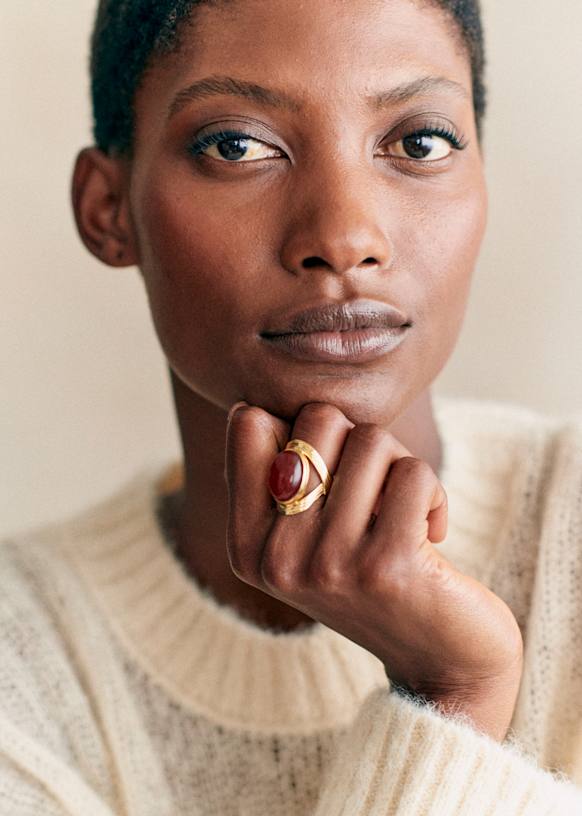 Raja Ring - Mother-of-pearl - Majority recycled brass - Sézane