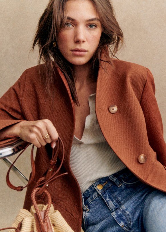 Alvin Jacket - Hazelnut - Cotton - Sézane