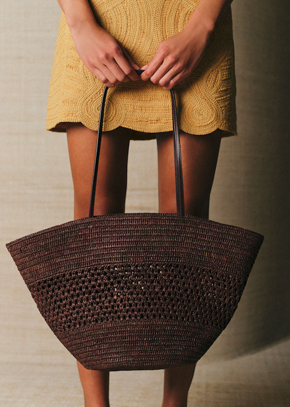 Maia Basket - Choco Openwork Raffia - Raffia - Octobre Éditions