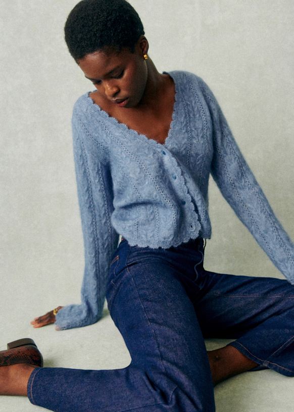 Gilet Antony - Bleu Glacier - Kid mohair - Sézane