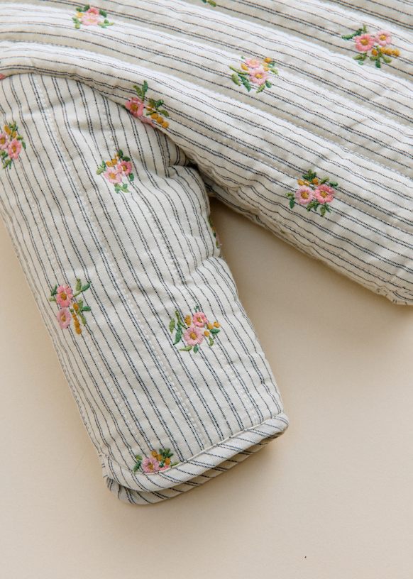 Fanny Jacket - Stripes with Floral Embroidery - Organic cotton ...
