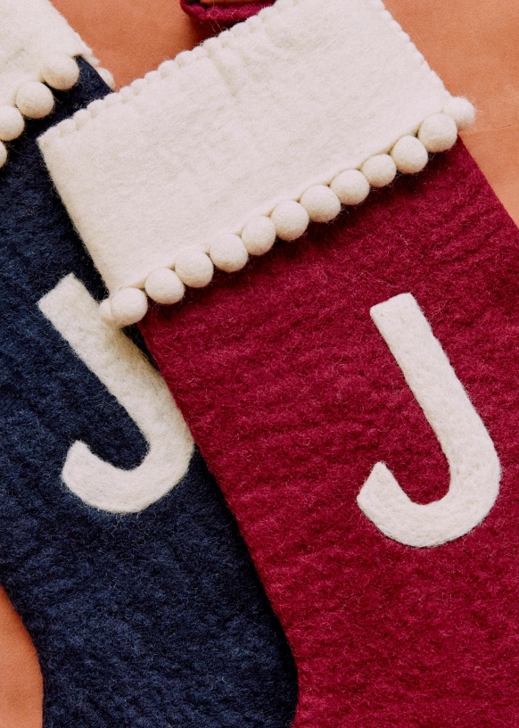 Navy Festive stocking - P - Sézane