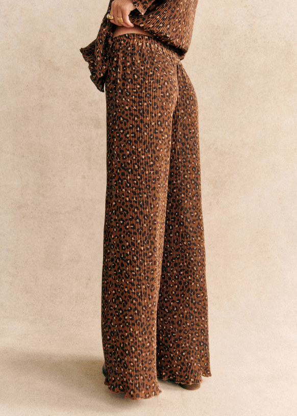 Syra Trousers - Leo Print - Polyester - Octobre Éditions