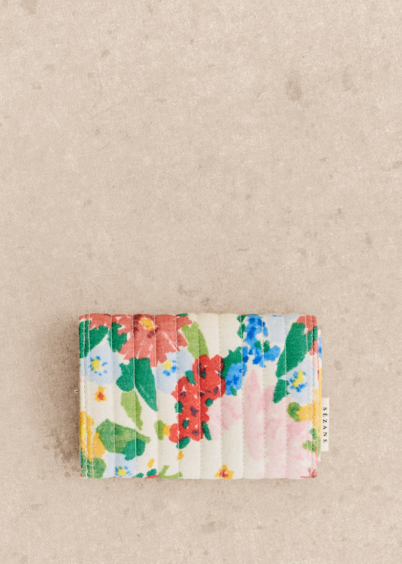 Wallet - Pastel Flower Print - Cotton gauze - Sézane