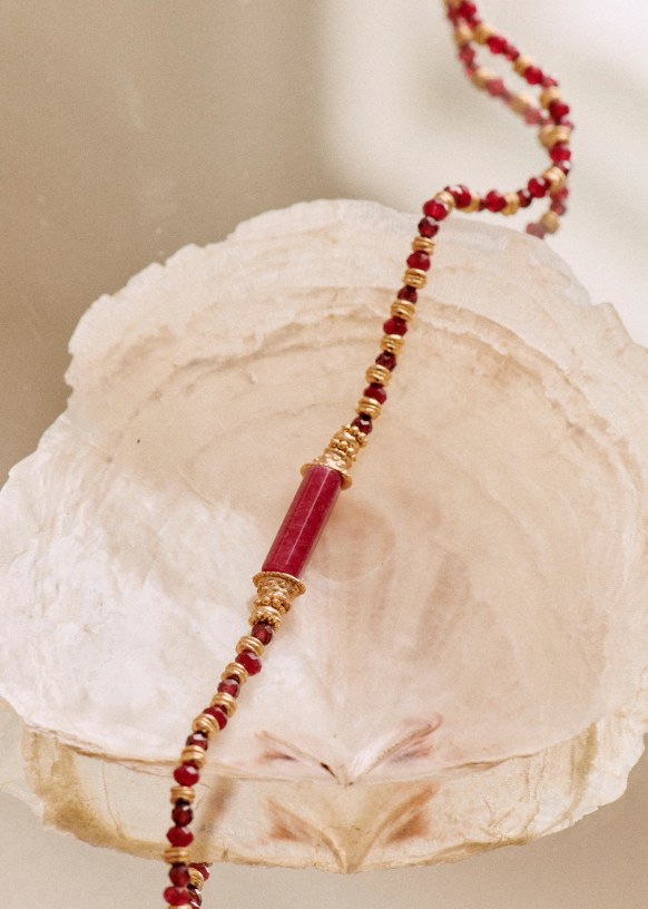 Ronnie Necklace - Gold / Green - Brass - Sézane