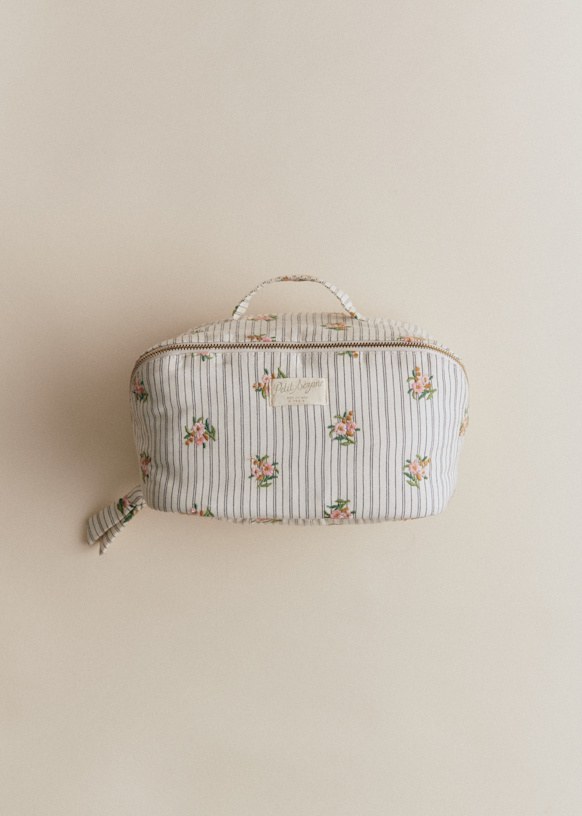 Maxi trousse de toilette - Vichy Vert - Coton Biologique - Octobre Éditions