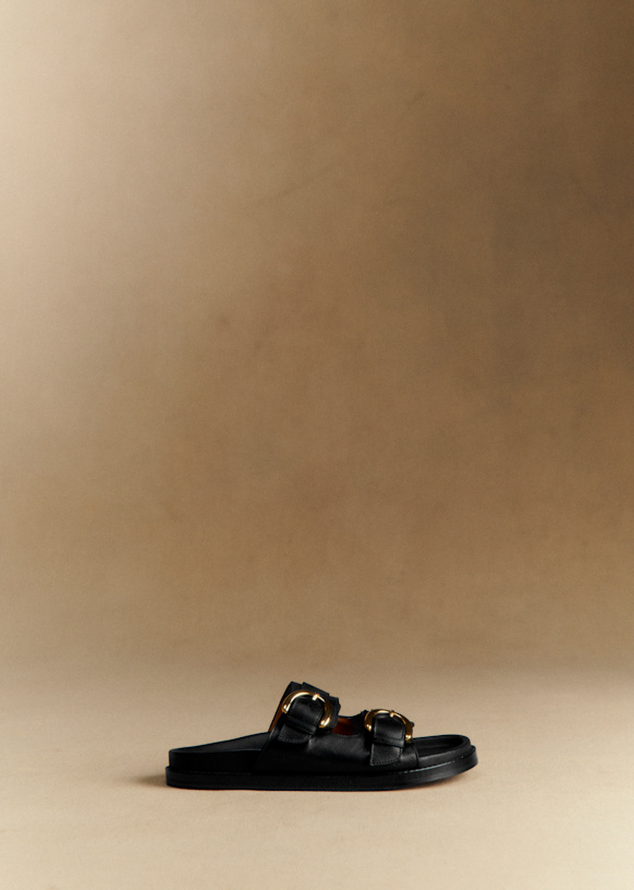 Lenny low mules - Smooth Black - Bovine leather - Sézane