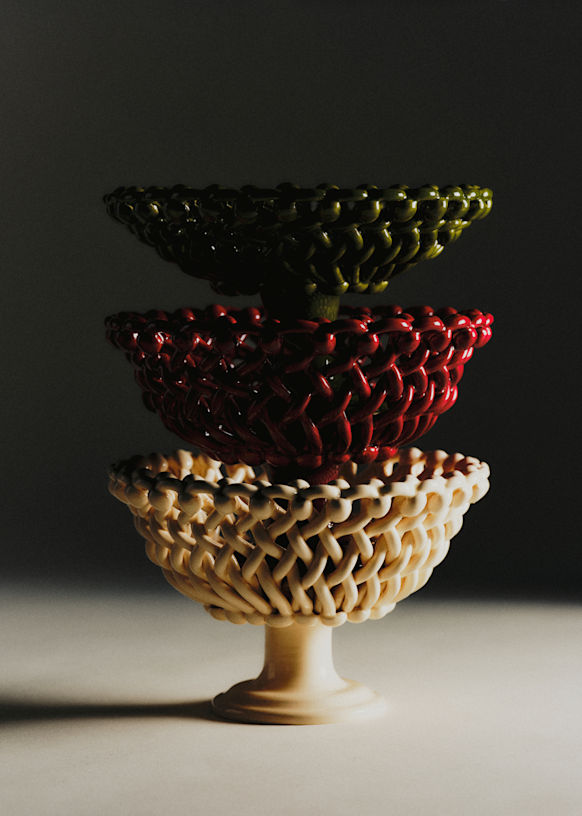 ceramic footed pedestal bowl