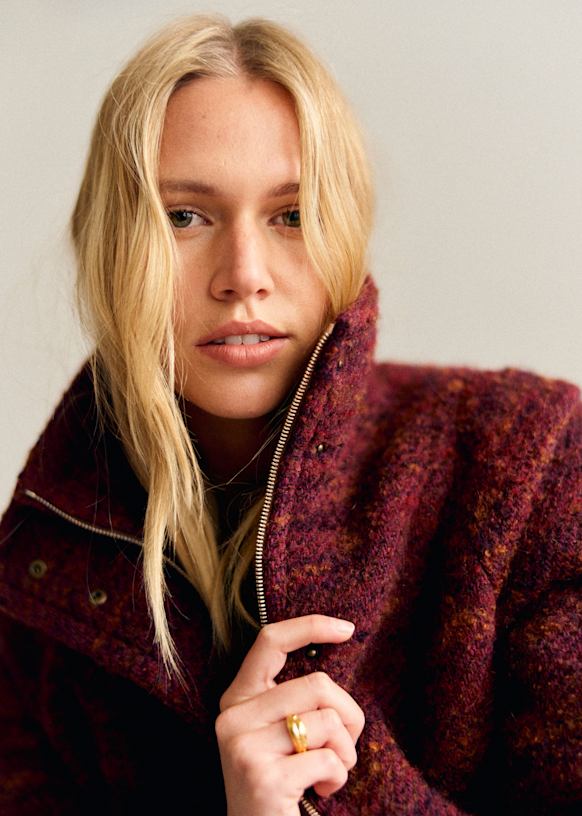 Manteau Simon - Ecru Chiné - Laine - Sézane