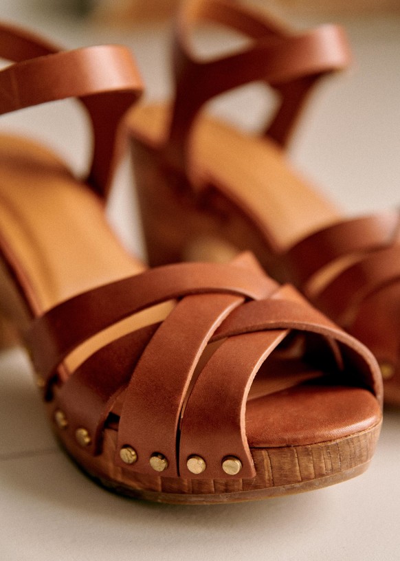 Isabelle Clogs - Mustard Tejus - Goat Leather - Sézane
