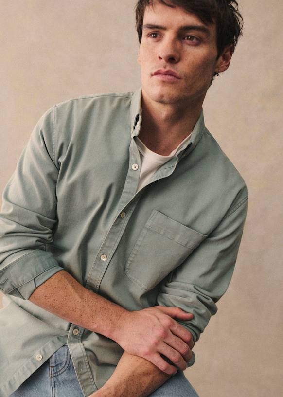 Miles Shirt - Faded green - Organic cotton - organic textile - Sézane