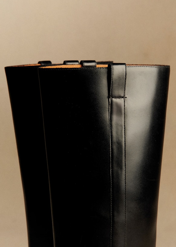Garrett Boots - Glossy Black - Bovine leather - Sézane
