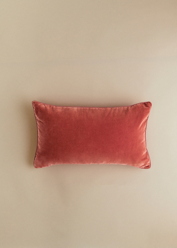 Velvet Edition Cushion - Small Model - Blush - Cotton - Sézane