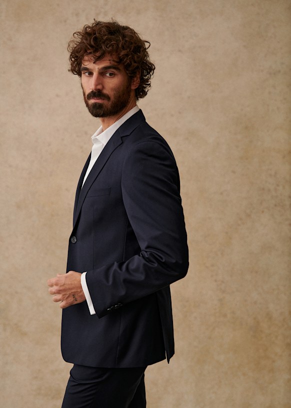 Elmon Jacket - Navy - Wool - Sézane
