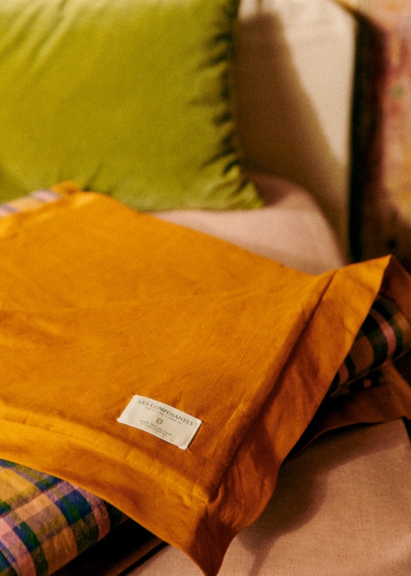 Woven Quilt - Madras Rose et Ocre - Cotton - Sézane