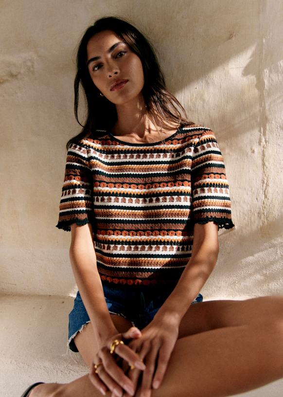 Maille Philippine - Noir / Brun / Rouille / Ecru - Coton biologique ...