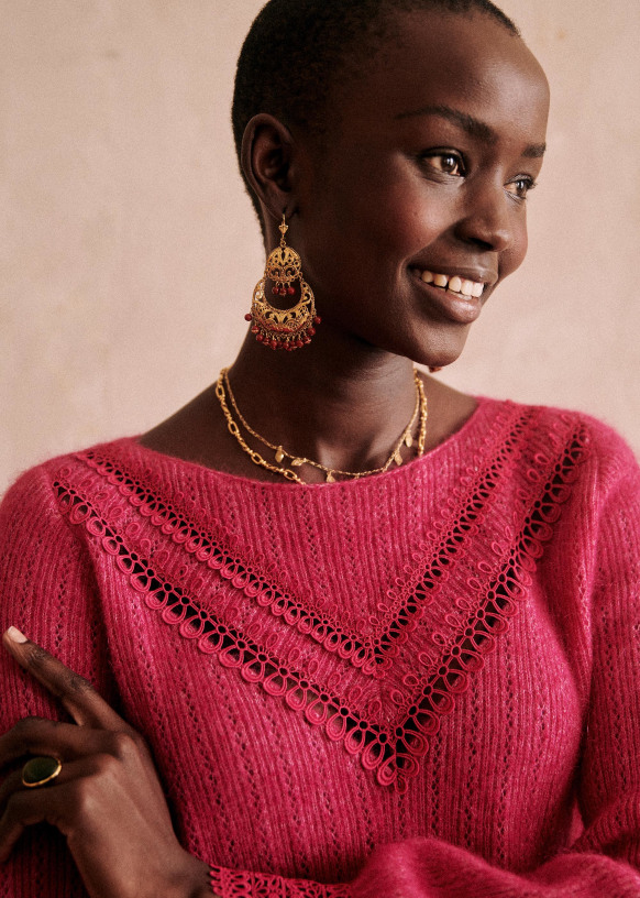 Josephine Jumper - Raspberry - Kid mohair - Sézane