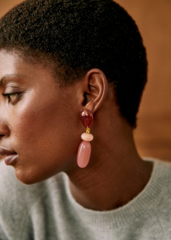 Dany Earrings - Pink/ Multicoloured - Resin - Octobre Éditions