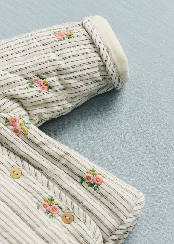 Fanny Jacket - Stripes with Floral Embroidery - Organic cotton ...