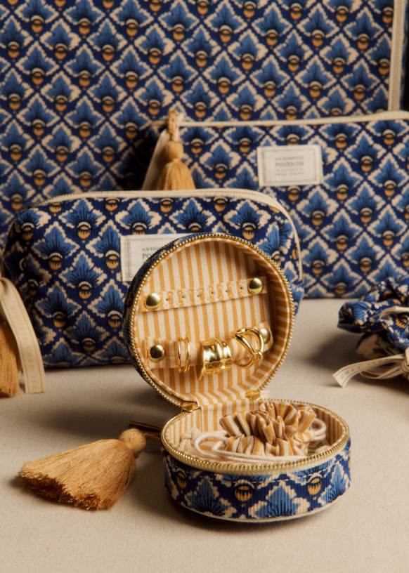 Jewellery Case - Sézane x Antoinette Poisson Box - Blue Diamond Print ...