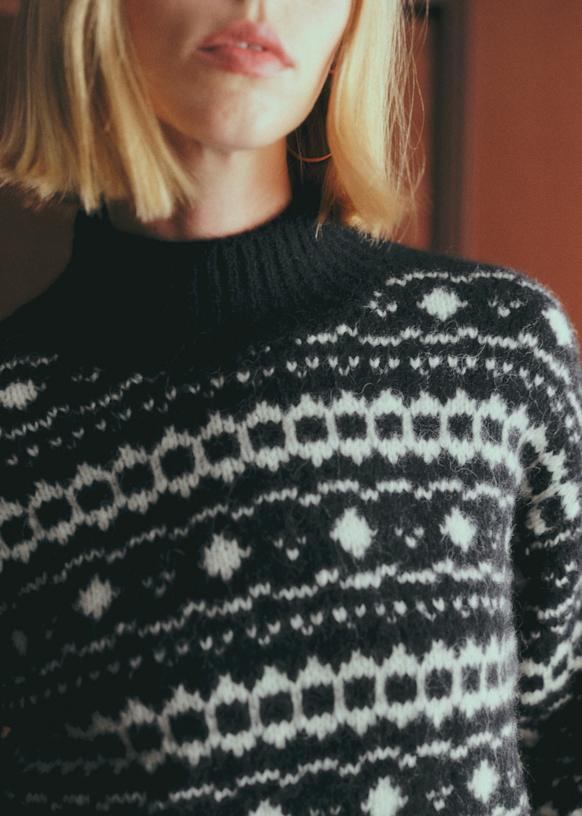 Robin Sweater - Ecru/ Black - Alpaca - Sézane