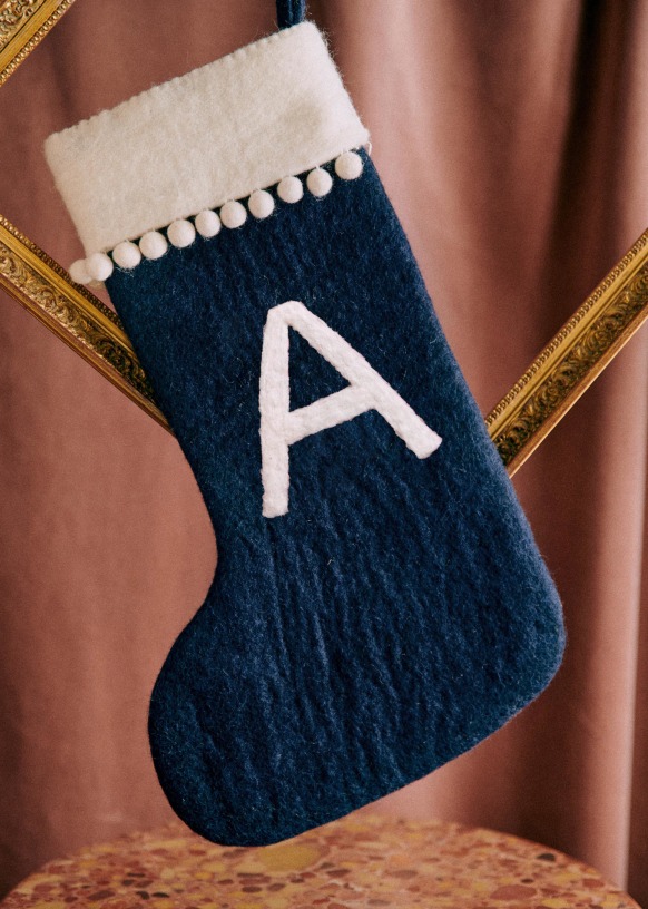 Navy Festive stocking - P - Sézane