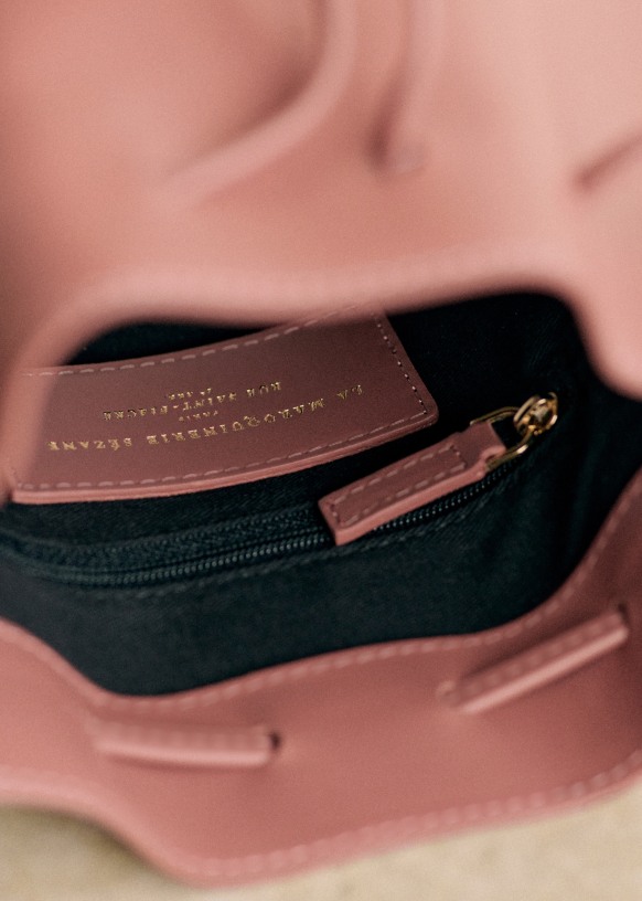 Bourse Mini Farrow - Bois De Rose - Cuir bovin - Octobre Éditions