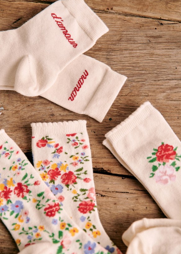 Children's Printed Socks - Single floral print - Organic Cotton - Sézane