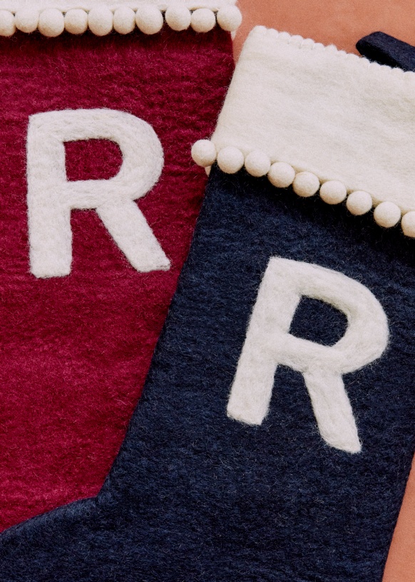 Navy Festive stocking - P - Sézane