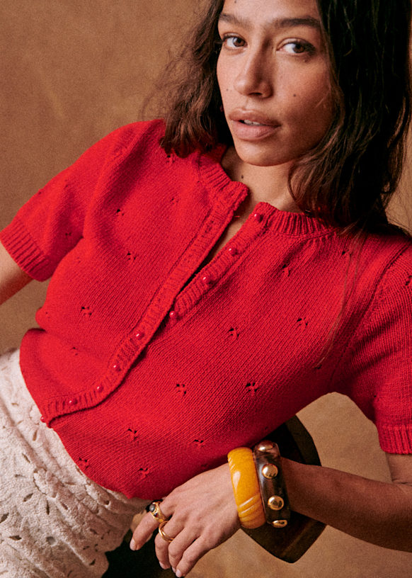 Kyle Cardigan - Navy - Organic cotton - organic textile - Sézane