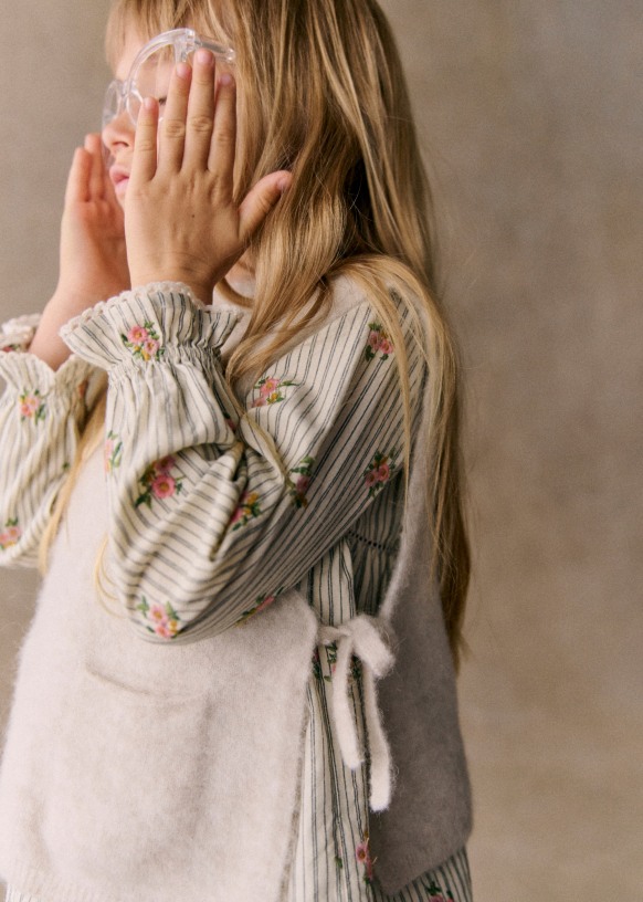 Blusa Adèle - Righe e Ricami a Fiori - Cotone biologico - tessuti ...