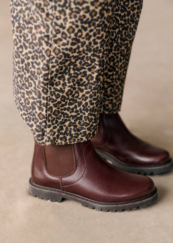 Charlie Boots - Smooth Chocolate - Smooth cowhide leather - Sézane