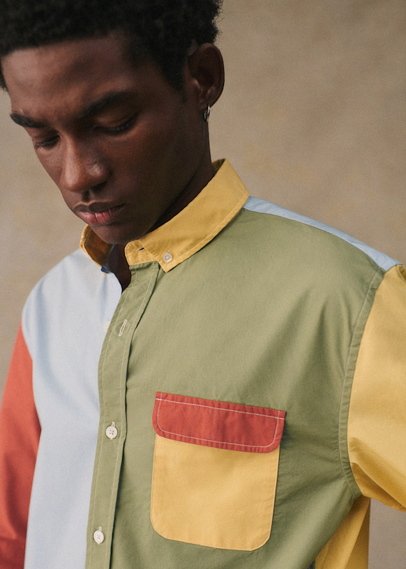 Peyron Casual Shirt - Multicoloured Patchwork - Organic cotton ...
