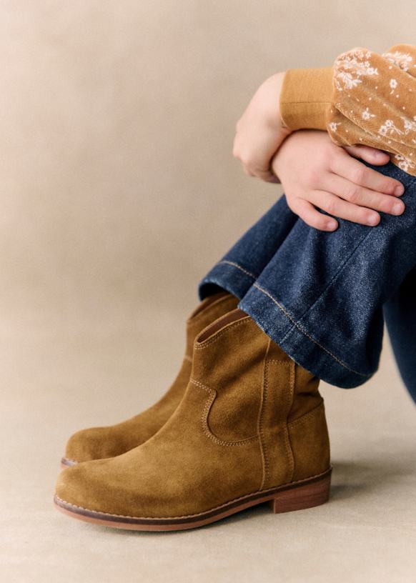 Jane Boots - Caramel - Split cowhide leather - Octobre Éditions