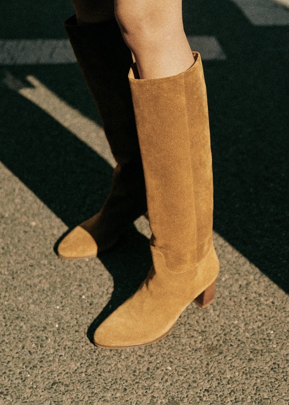 Adèle Boots - Black - Split cowhide leather - Sézane