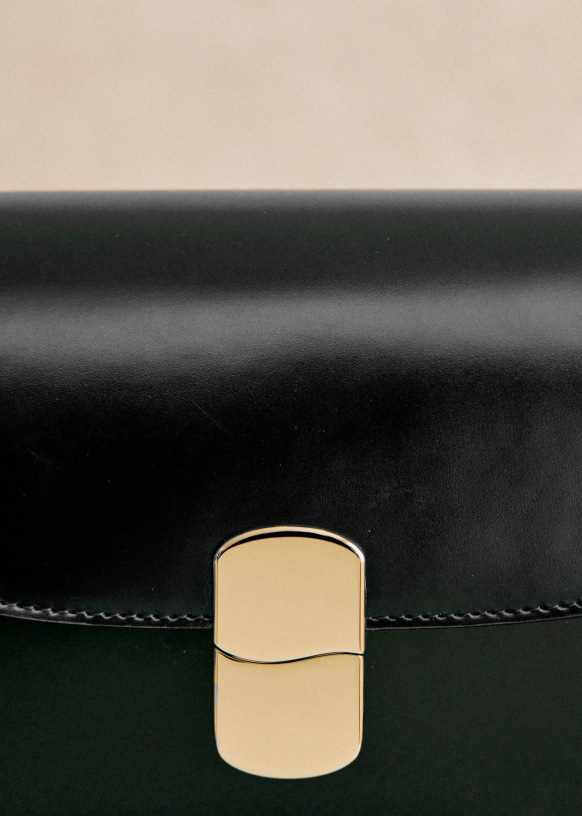 Milo Mini Classic Bag - Glossy Black - Bovine leather - Octobre Éditions