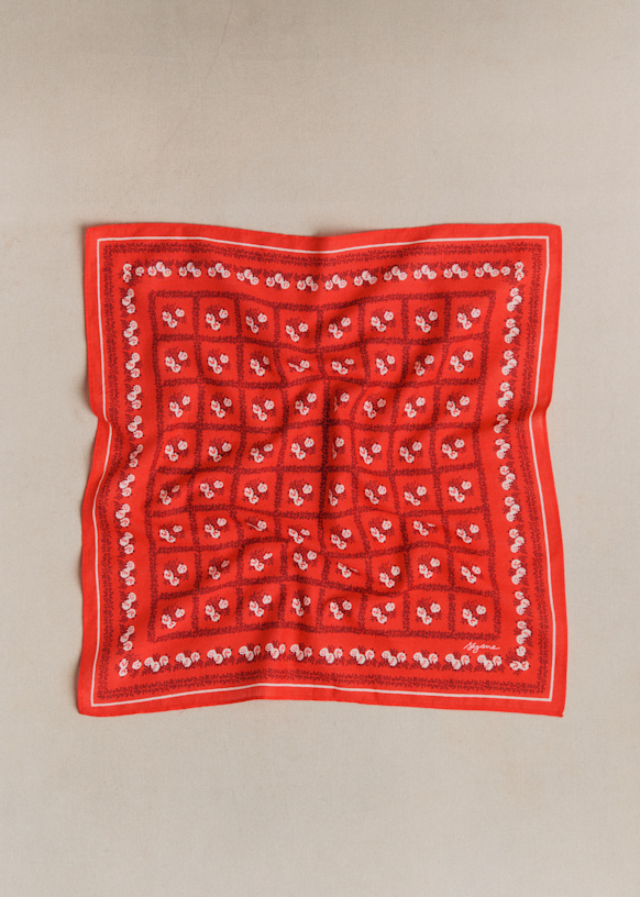 Gaston Scarf - Red Floral Print - Organic Cotton - Octobre Éditions