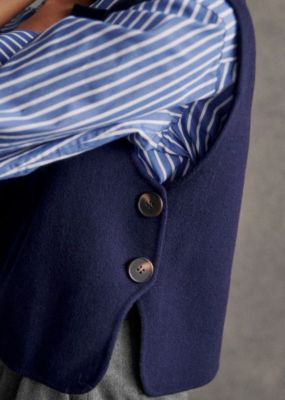 Aaron Jacket - Navy - Wool - Sézane