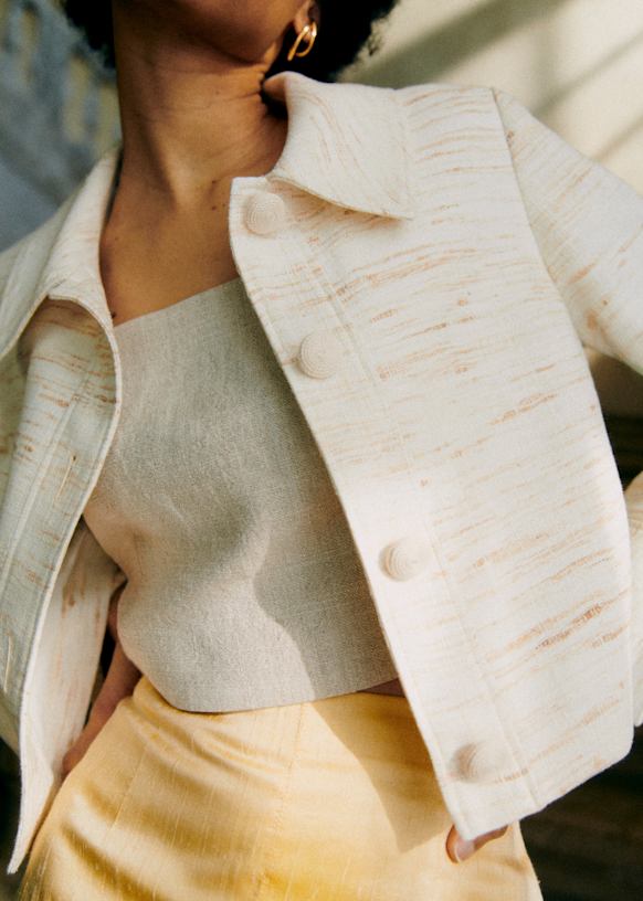 Soleya Jacket - Ecru - Silk - Sézane