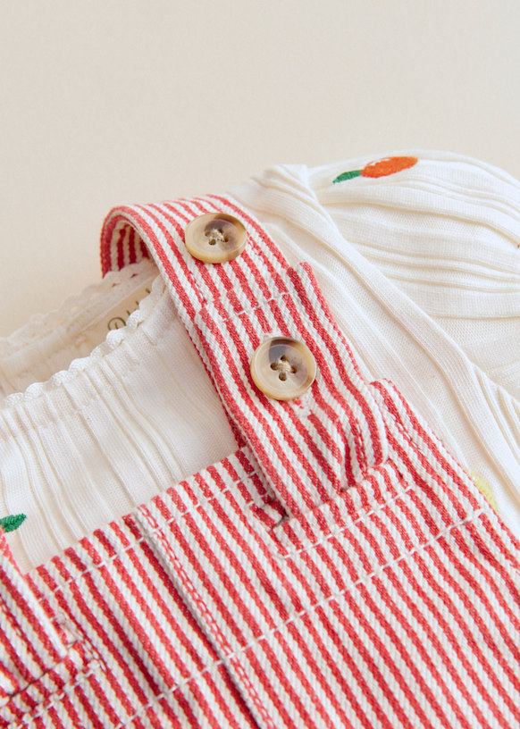 Marno Jumpsuit - Red with Stripes - Organic cotton - organic textile ...