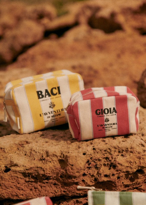 Toiletry bag - Baci - Yellow - Recycled cotton - Octobre Éditions