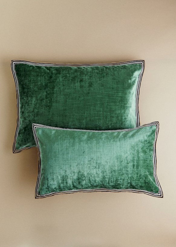 Textured Velvet Cushion - Large model - Honey - Polyester - Sézane