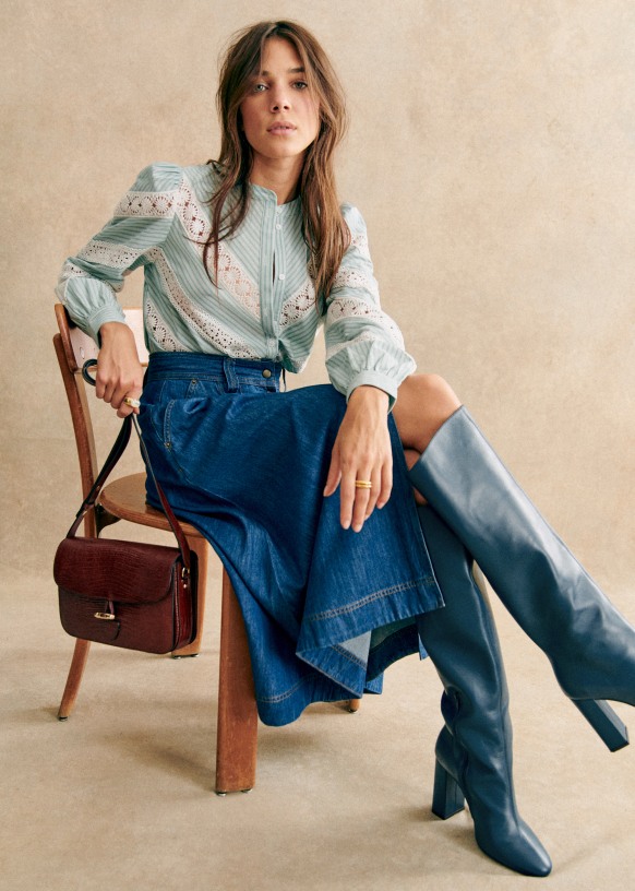 Alfrida Shirt - Blue/Ecru - Octobre Éditions