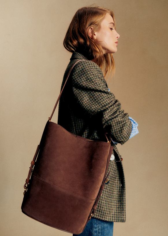 Gary Maxi Bag - Choco - Split cowhide leather - Sézane
